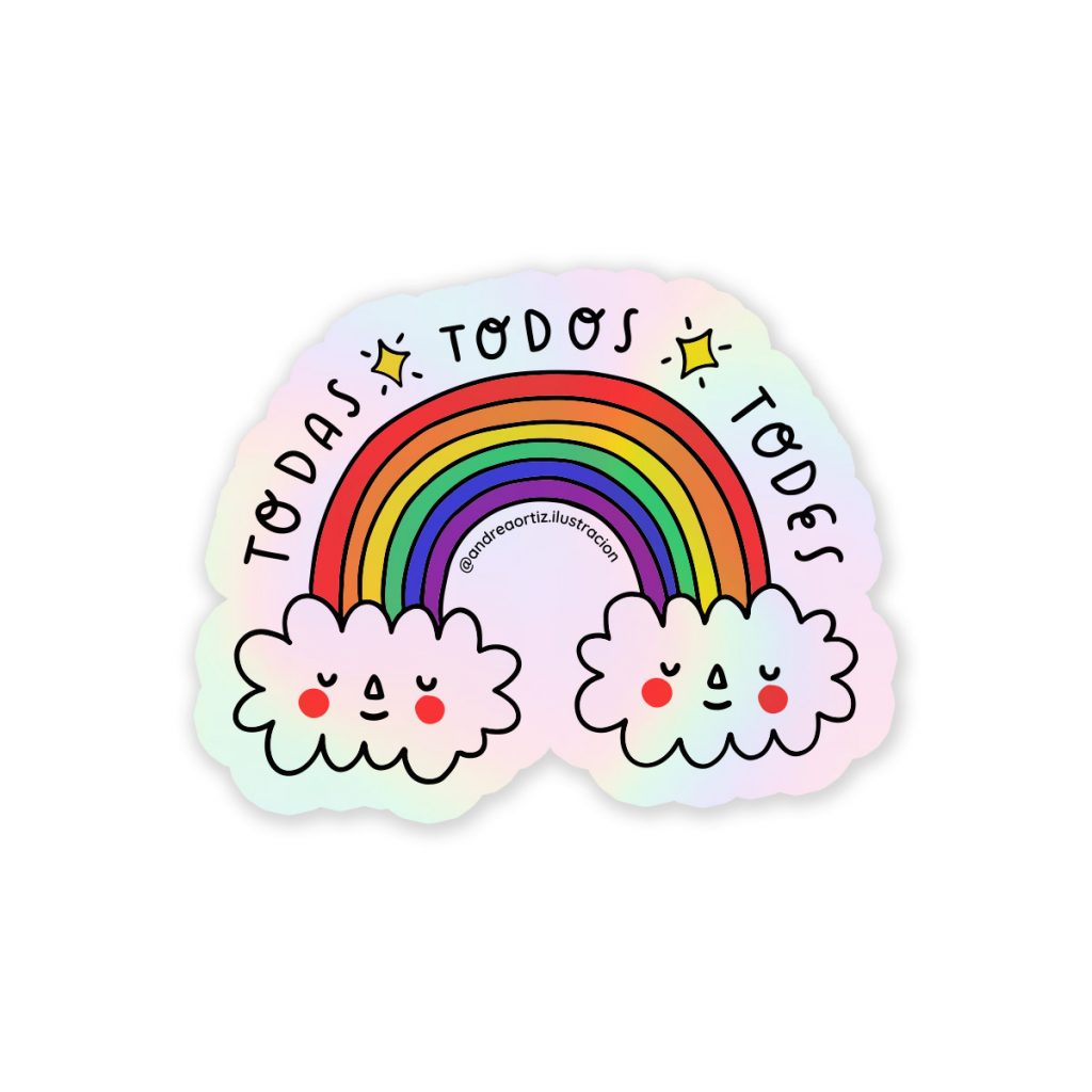 Paquete de 4 maxi stickers Somos Fuego – Andrea Ortiz Sosa – Ilustración